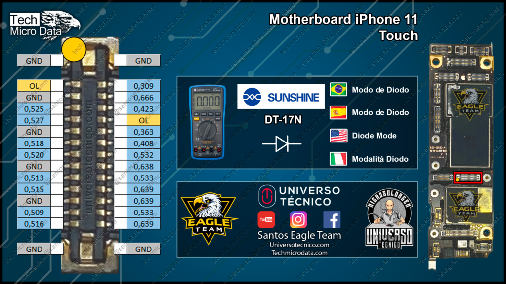 Conector Touch iPhone 11 Resistências – Tech Micro Data