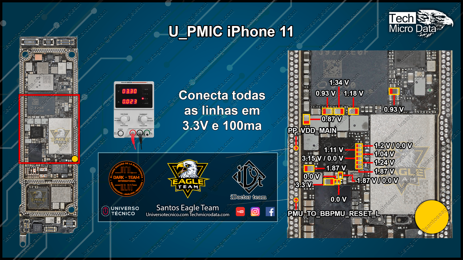 U_PMIC iPhone 11 – Tensões – Tech Micro Data