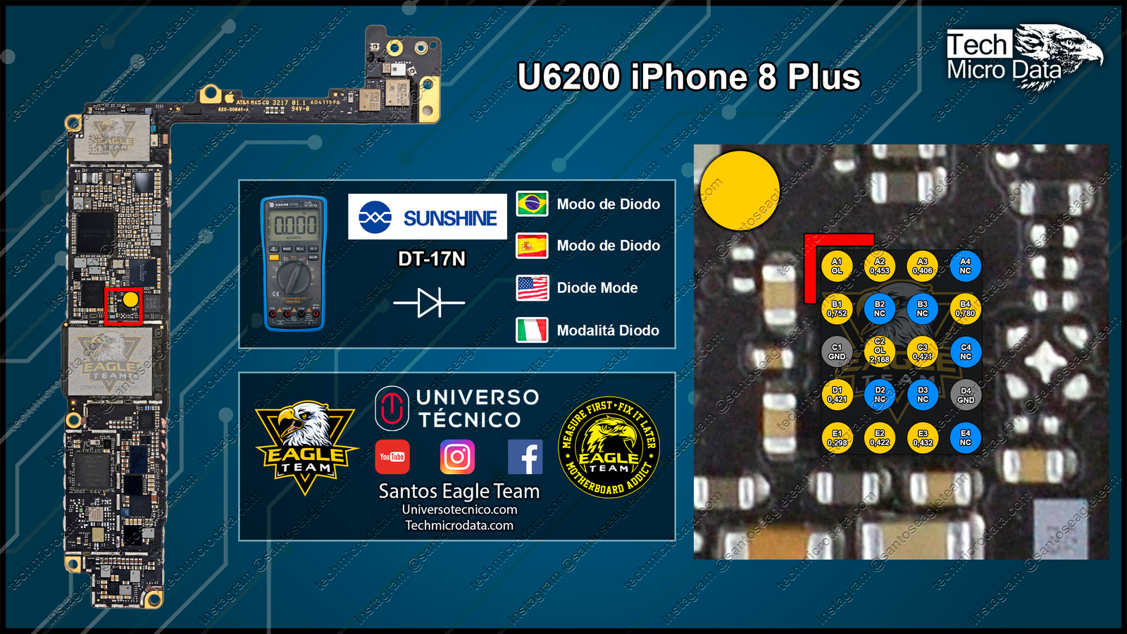 U6200 iPhone 8 Plus Resistências – Tech Micro Data